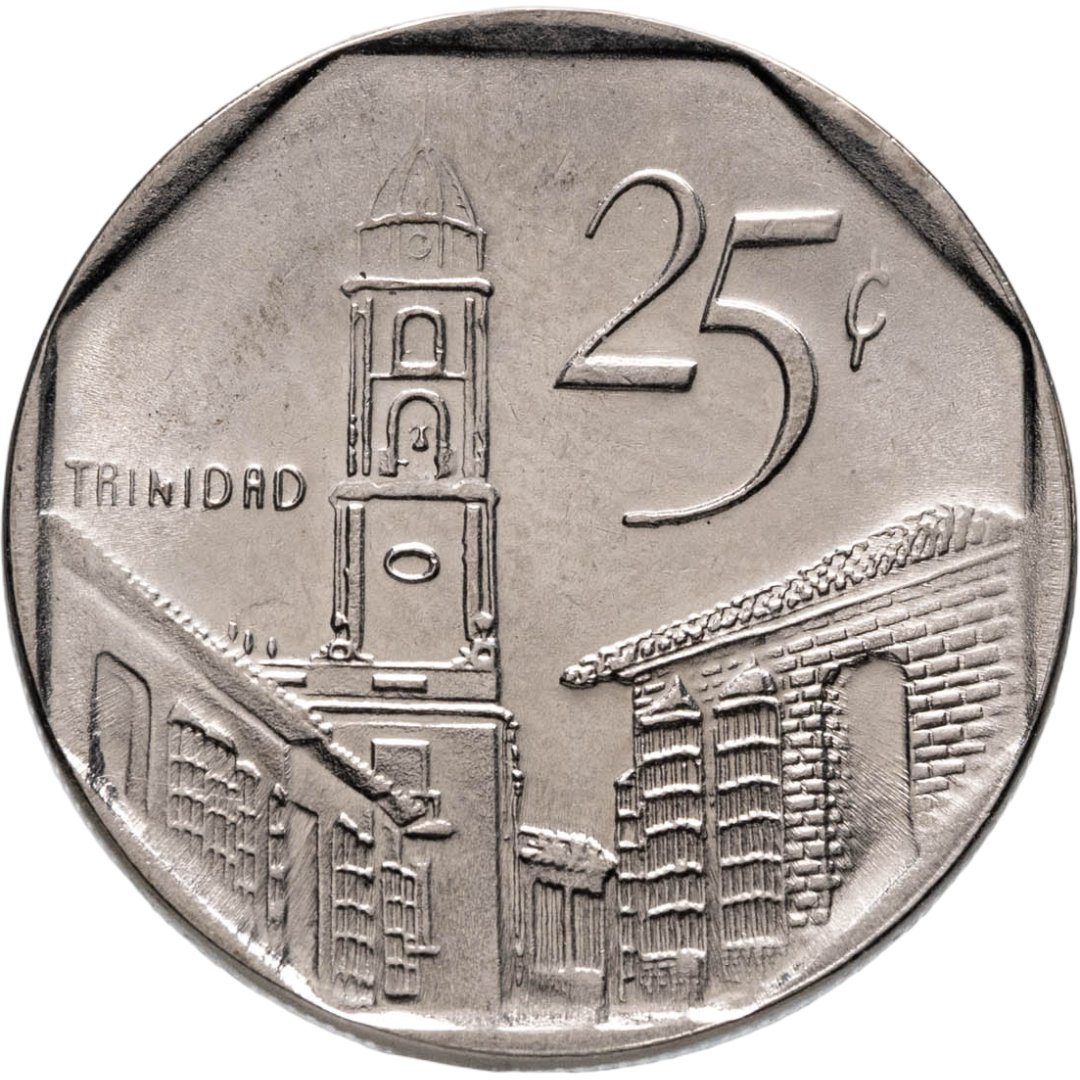 Куба 25 сентаво centavos 2008 CUC, Сталь, в сохранности UNC