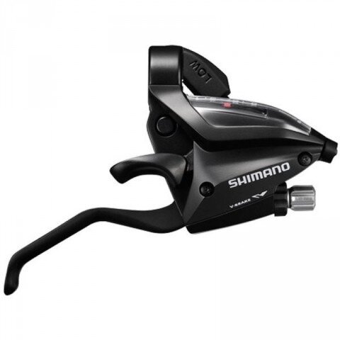 Шифтер/Тормозная ручка Shimano Tourney, EF500, правая, 7 скоростей, трос 2050мм Черный