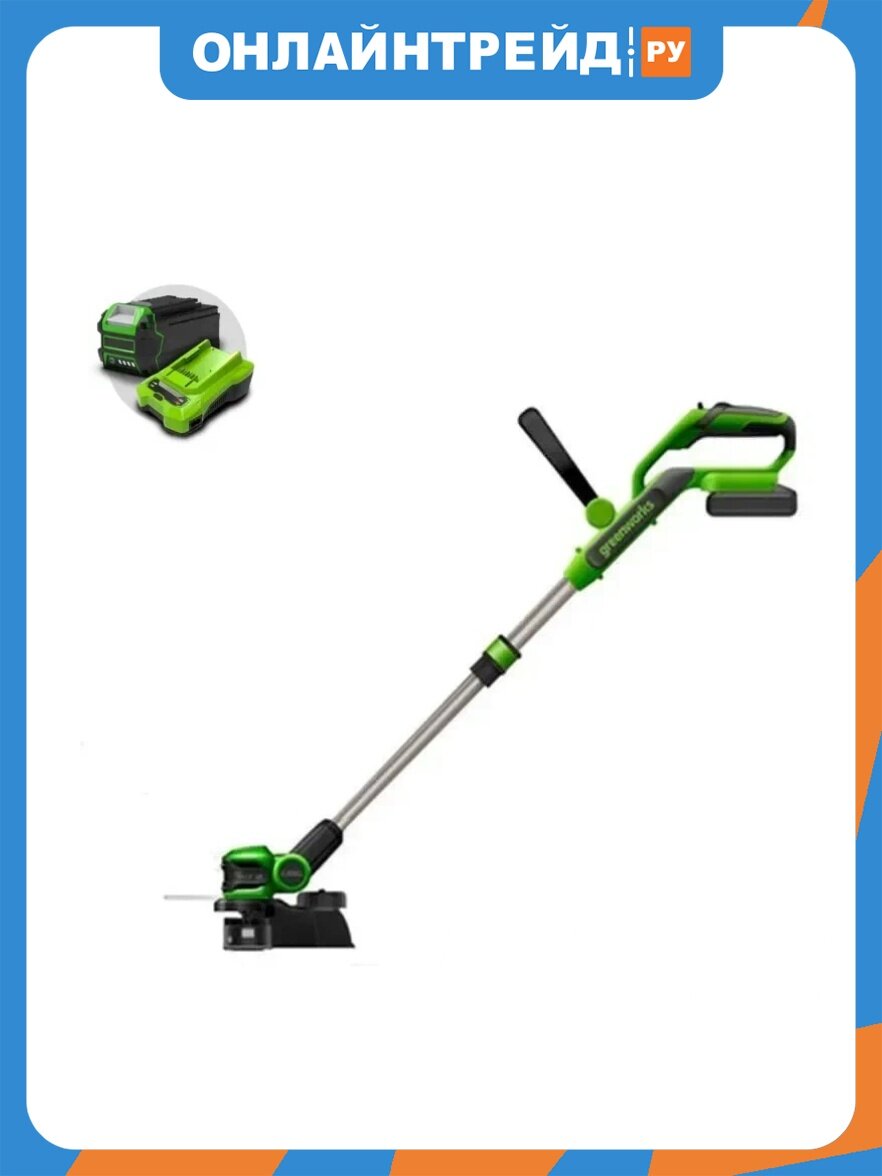 Триммер аккумуляторный Greenworks G24LT30K4, 24 V, 30,5 см (с АКБ 4Ач и ЗУ)