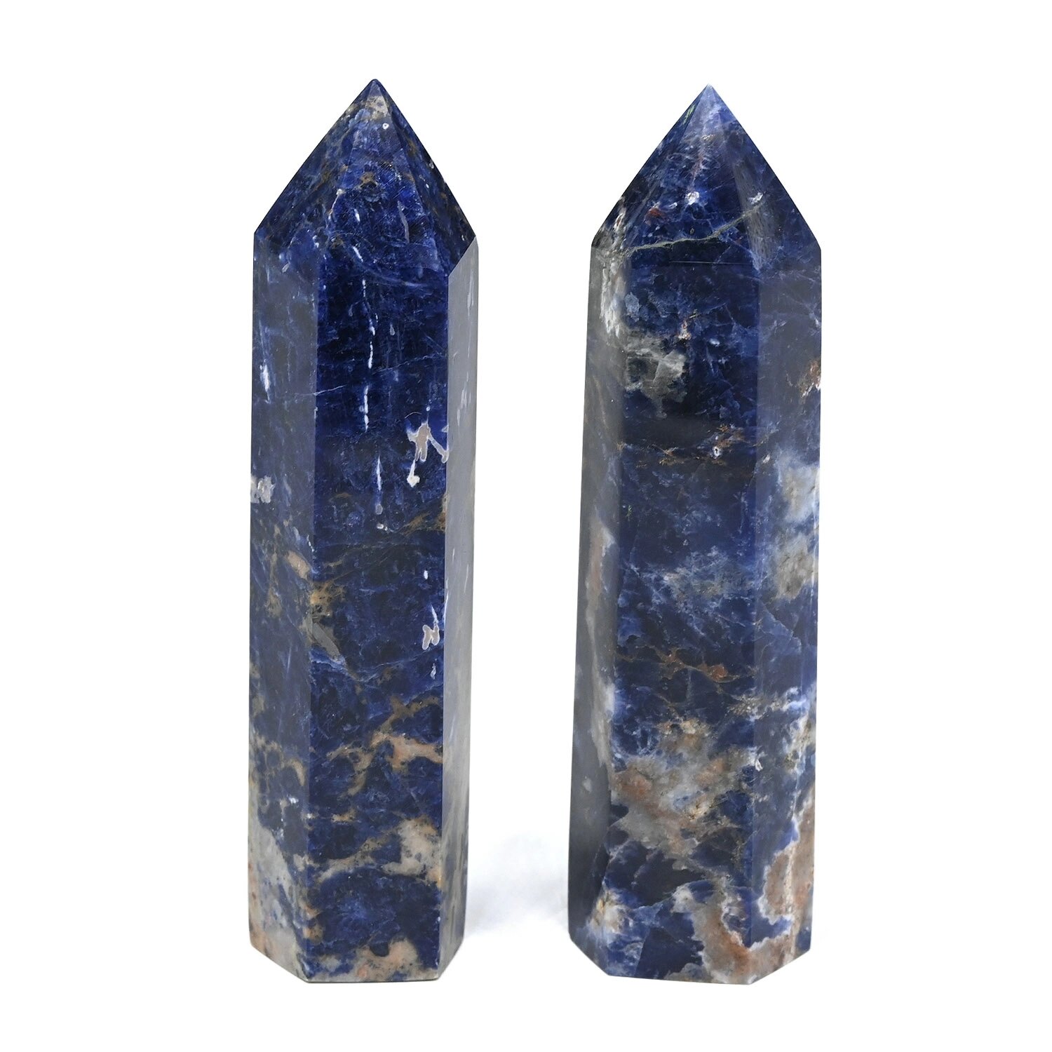 Коллекционный кристалл из содалита "Карандаш" 23*21*95мм, 80г .