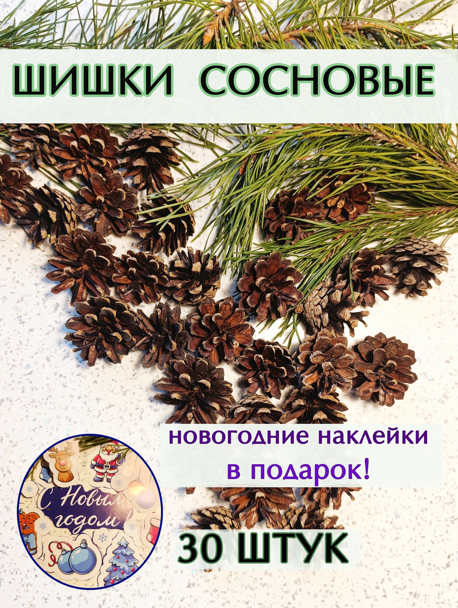 Шишка сосновая очищенная 30 штук