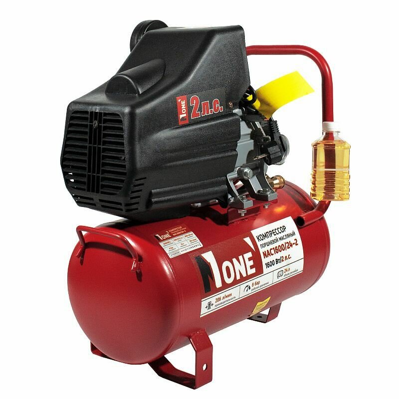 Компрессор NUMBER ONE прямой NAC1600/24-2 (206л/мин,24л,220В/1.6кВт,1цил,8бар) 16кг