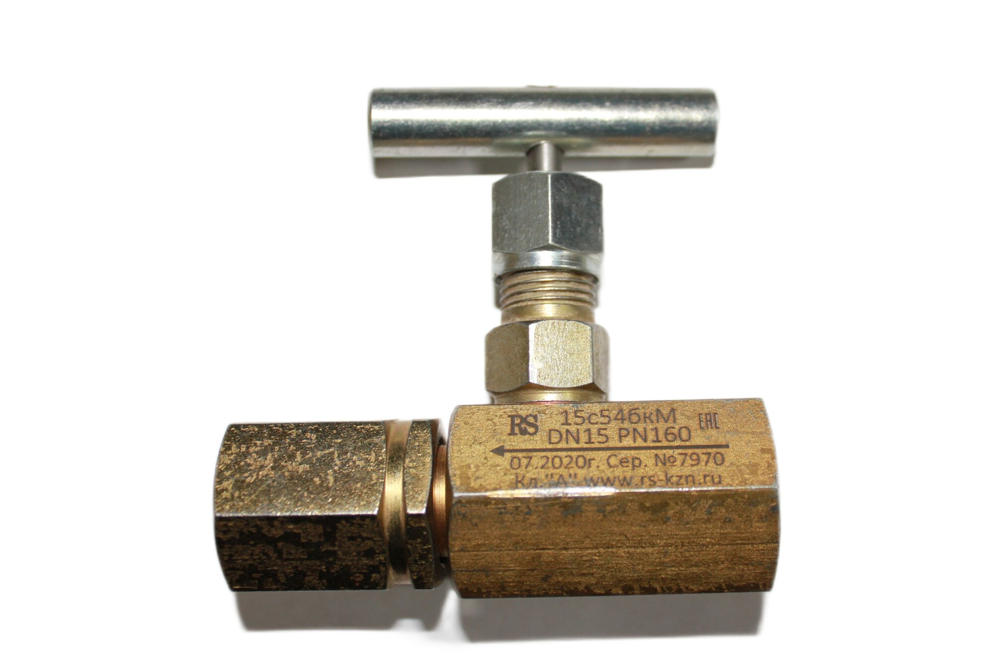 Клапан 15с54бкМ Ду15 Ру160 муфта RC1/2 стяжная муфта М20х1,5