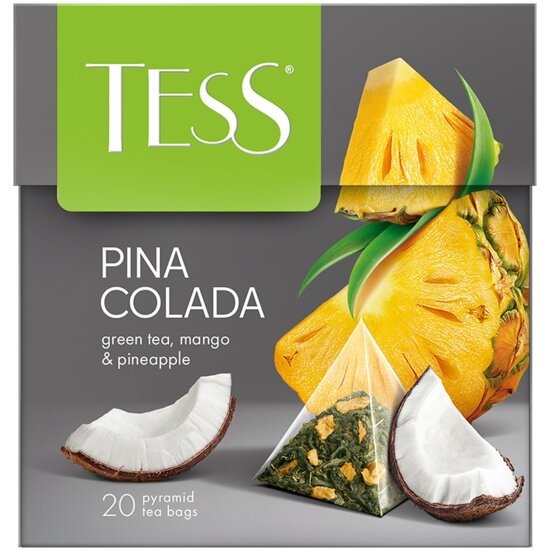 Чай Tess PINA COLADA зеленый ароматизированный 20 шт, пирамидки