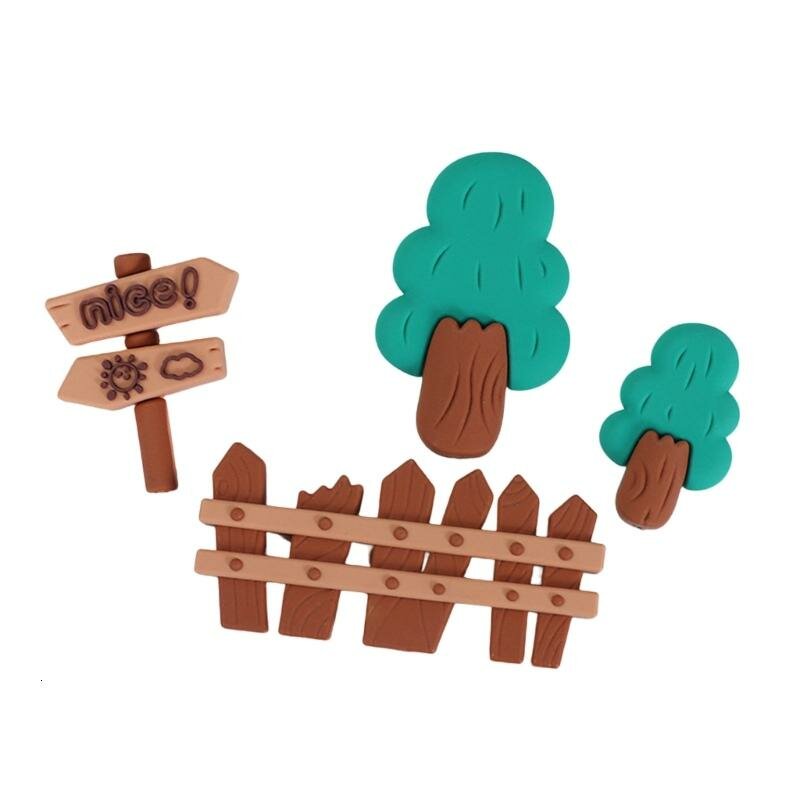 Фигурки животных для украшения торта, 4 части дерева