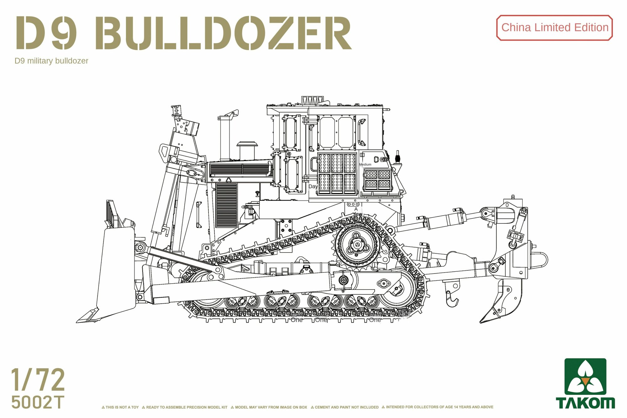 TAKOM 5002T 1/72, сборная модель бронированного бульдозера D9R США для коллекции и диорам, ограниченное издание