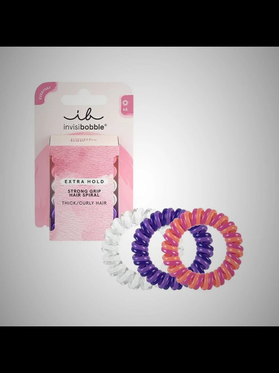 INVISIBOBBLE EXTRA HOLD Twirl Boss, Набор резинок-браслетов для густых волос EXTRA HOLD Twirl Boss 6 шт.