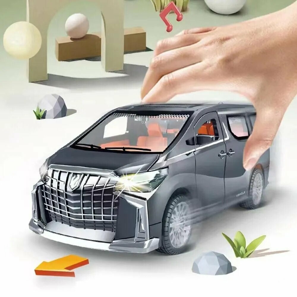 1:24 для Toyota Alphard, литая под давлением модель автомобиля, игрушечный автомобиль для мальчиков