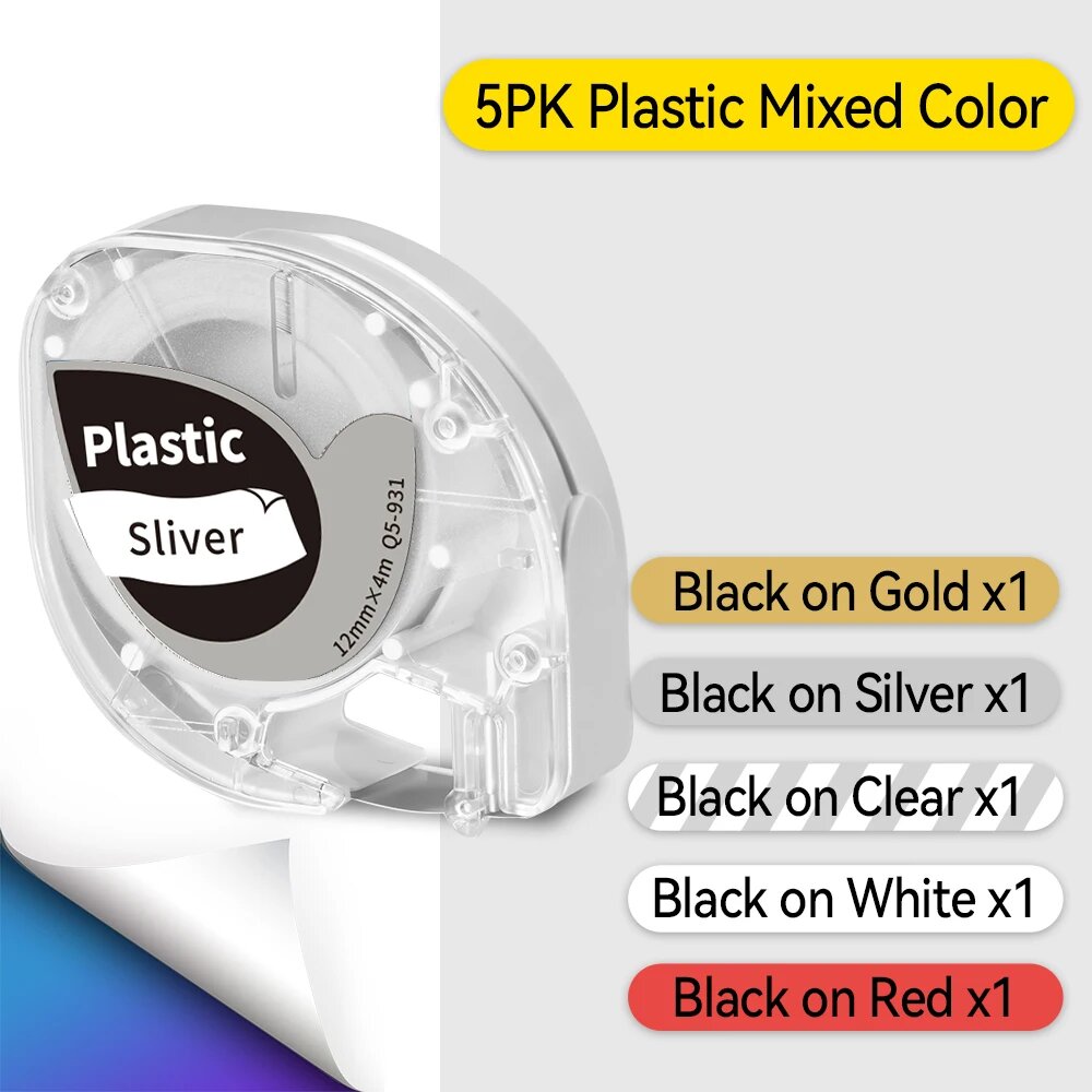 Этикетки Phomemo P12/P12PRO, 12 мм, белые, совместимые с устройствами для этикеток DYMO Letratag, 4 м, термостойкие, самоклеящиеся этикетки для одежды