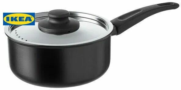 Ковш с крышкой IKEA HEMLAGAD 2 л, черный