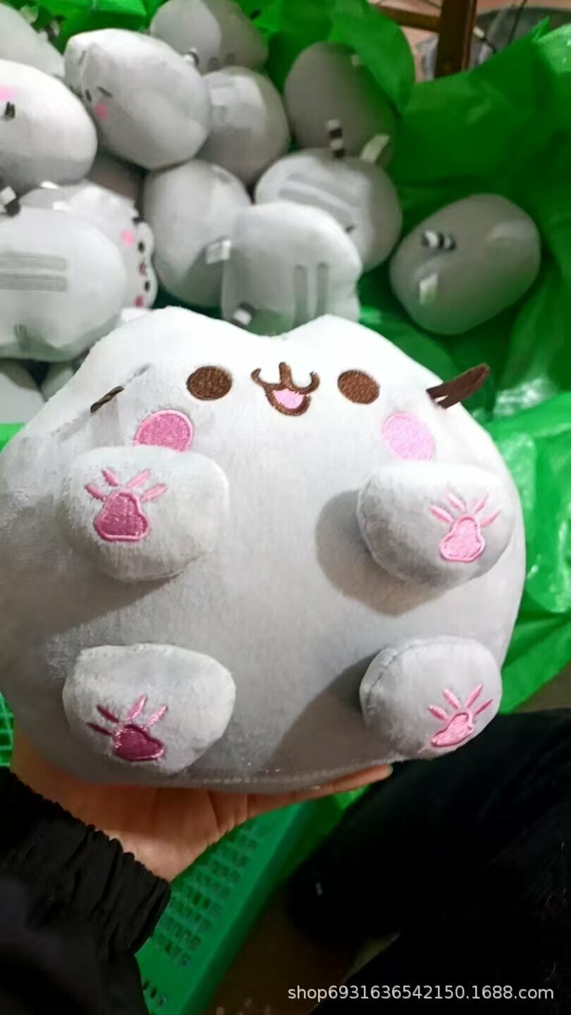 Милая плюшевая игрушка в виде кошки, мягкая плюшевая игрушка в виде животного, белая серая подушка в виде котенка, подарок на день рождения для девочек, игрушки для животных, декоративная