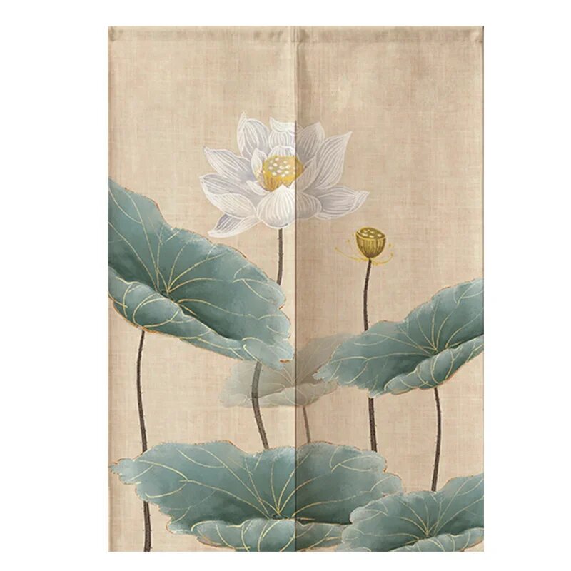 Японская дверная занавеска Noren из льна 65x90cm, 11