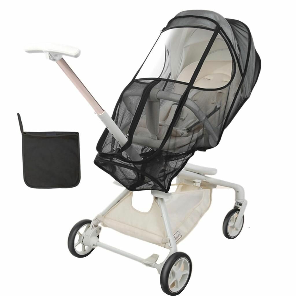 Москитная сетка для коляски, долговечная, защита от насекомых, Стиль A Черный