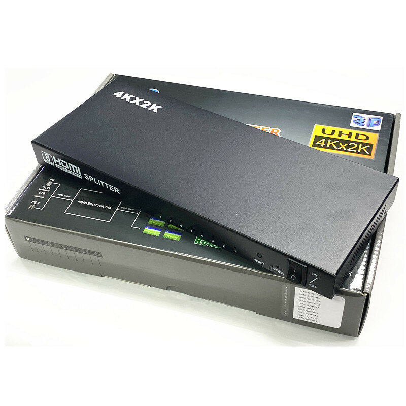 HDMI сплиттер 1 вход 8 выходов, один на восемь, HD 4Kx2K 1080P 3D, 1X8 HDMI сплиттер