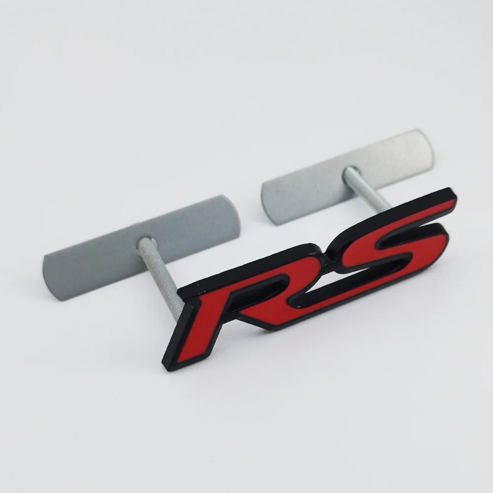 1 шт. автомобильный Стайлинг 3D металлическая буква RS логотип наклейка передняя решетка эмблема значок для автомобильного украшения авто аксессуары RED BLACK