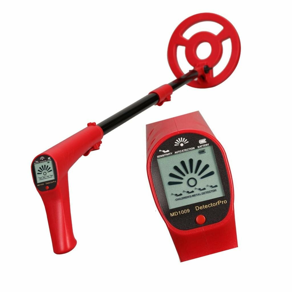 Металлоискатель портативный для детей с ЖК-дисплеем, красный