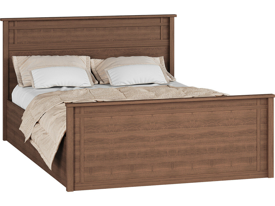 Кровать 160 с настилом ДСП 2С в классическом стиле, Орех донской