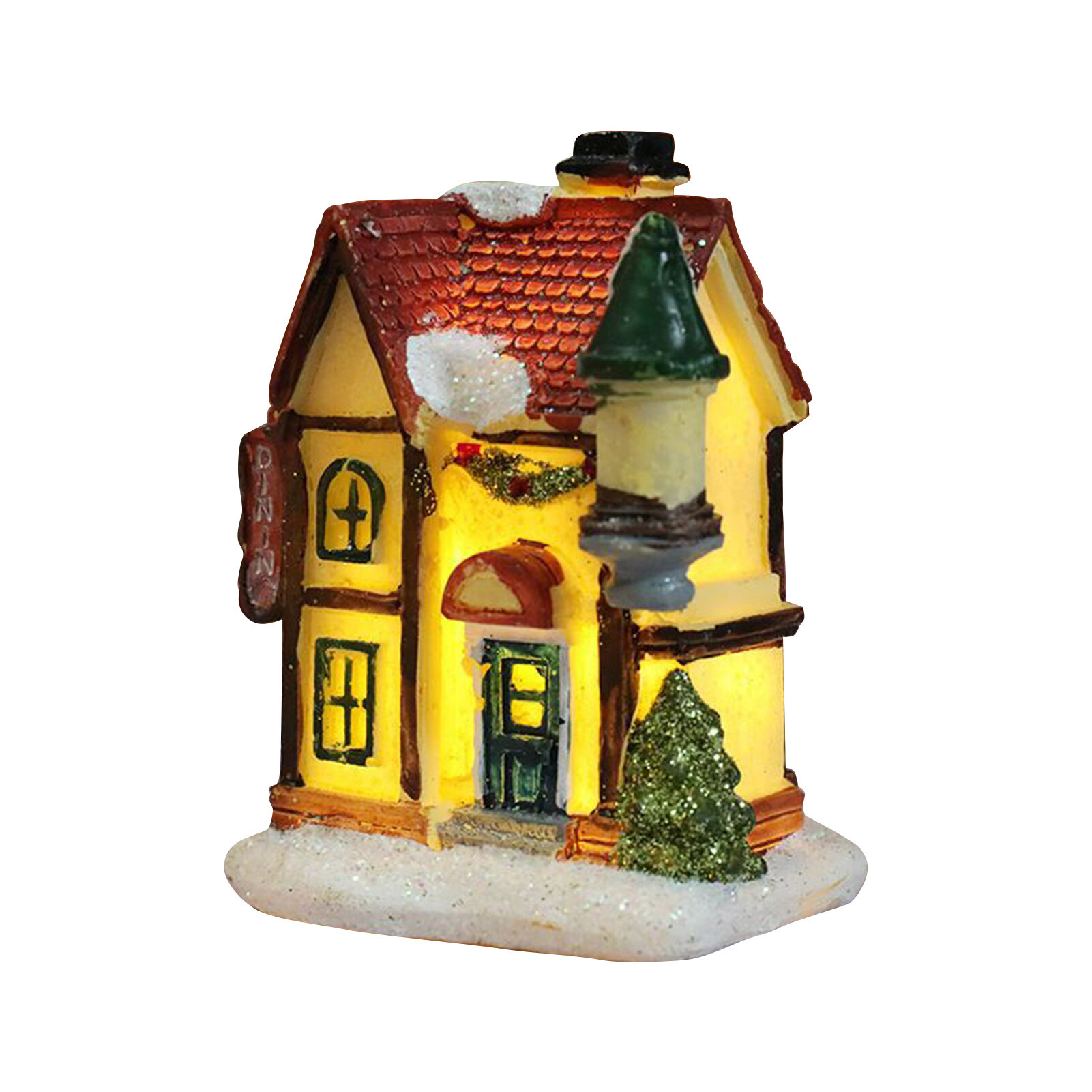 Дом для рождественской сцены с теплыми светодиодами, работающий от батарей, рождественская украшение-подарок, материалы: ПВХ+резин, стили: A, B, C, D, E, F, G, H, I, J; A1, B1, C1, D1 (по желанию), цвет света: теплый, батарейки: 3*LR41, вес упаковки: