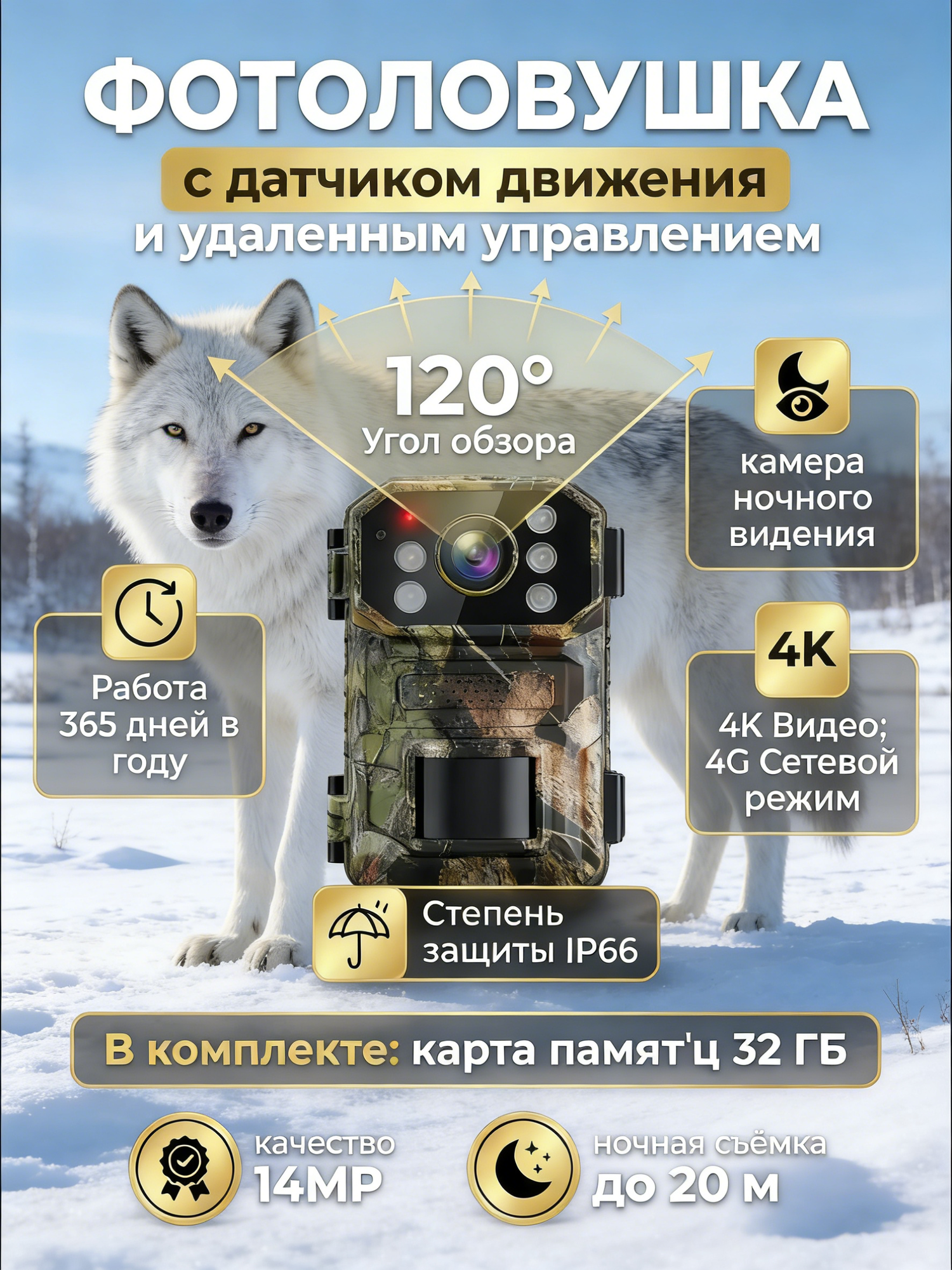 Фотоловушка, ночное видение, сим-карта, высокая четкость, водонепроницаемая, пылезащитная