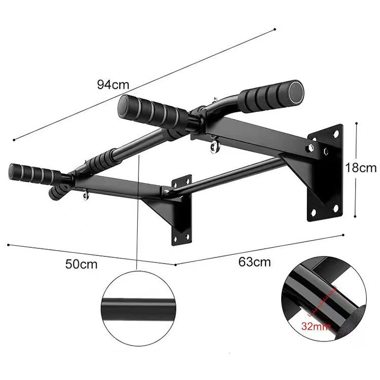 Настенный одинарный и двойной турник для подтягиваний, оборудование для фитнеса, установка на стену, сверление, одинарный турник для домашнего использования