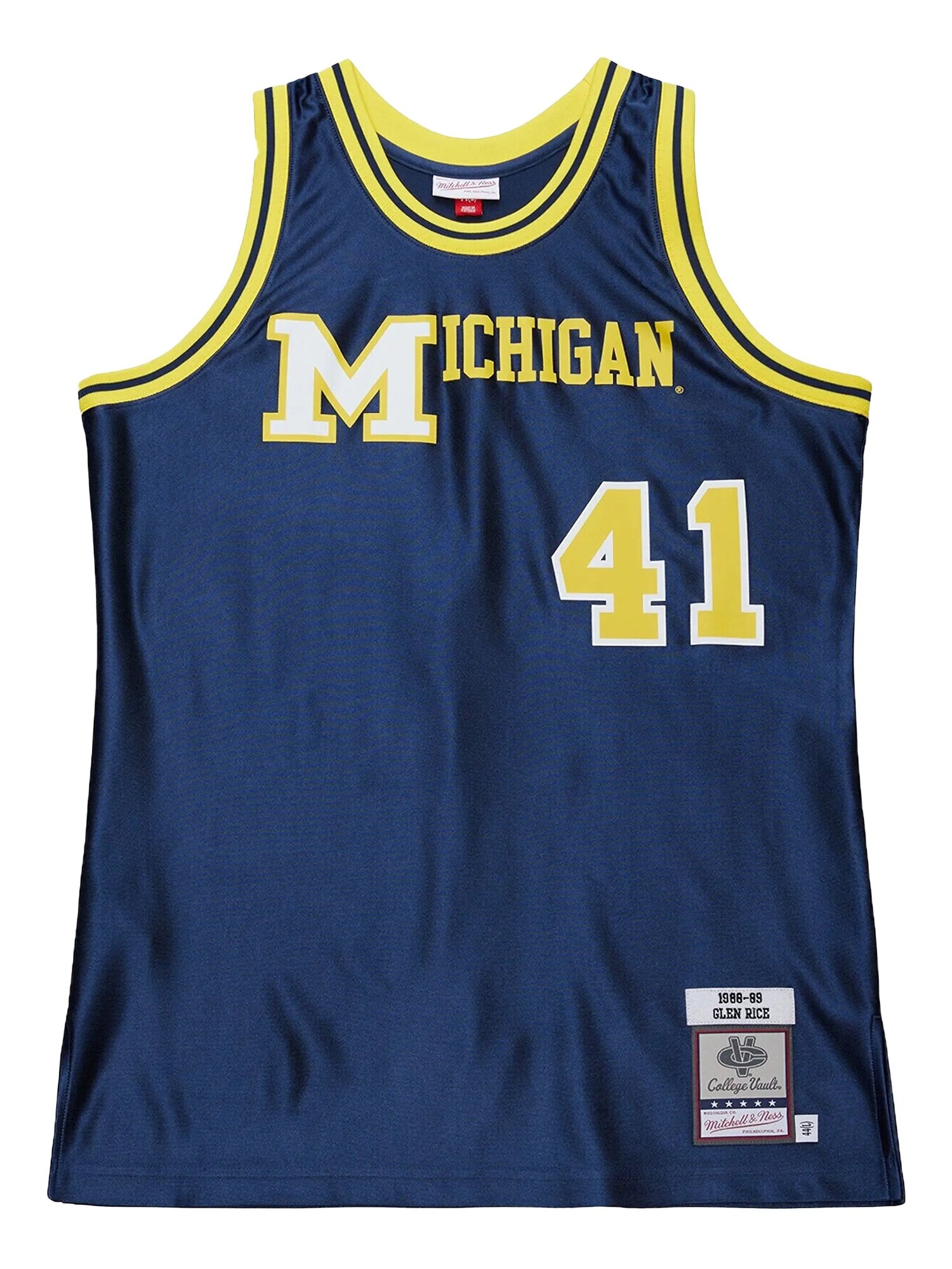 Топ Mitchell & Ness Michigan Wolverines 1988-89 Glen Rice NCAA