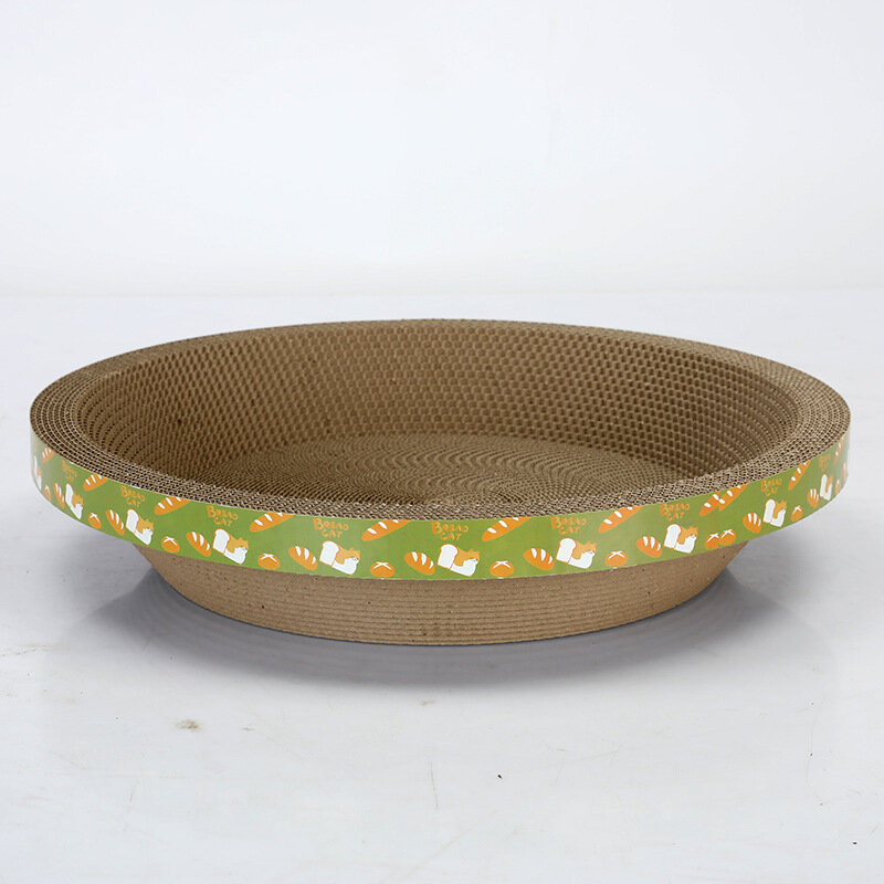 Круглая доска для царапания, износостойкая, не оставляющая шерсти, интегрированная миска для царапания, очень большая, устойчивая к царапинам доска для когтей, долговечная