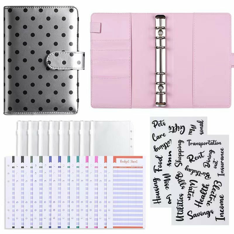 Индивидуальный блокнот в горошек формата А6 с отрывными листами, книга для учета бюджета и финансов, книга для планирования и ведения записей.