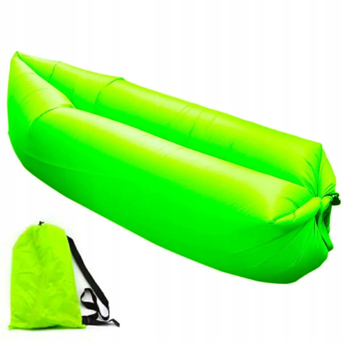 Надувной диван Ламзак, без кармашков, салатного цвета, 1 отсек