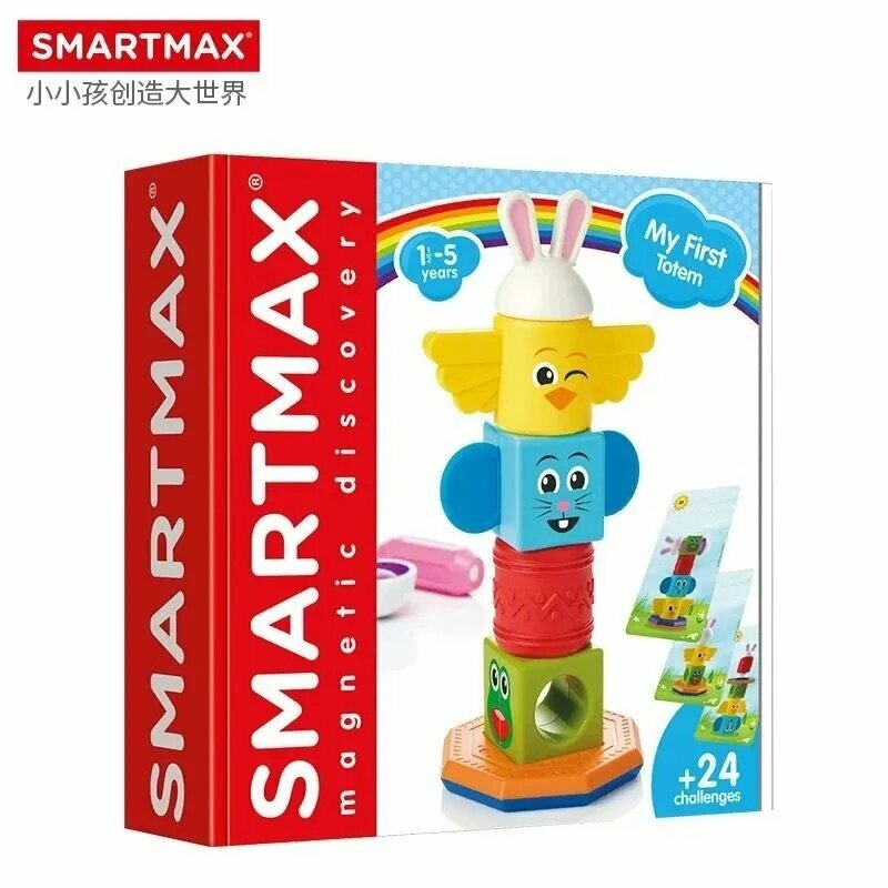 Магнитный конструктор для мальчиков, девочек и малышей/SmartMax мои первые сафари животные, 18 частей