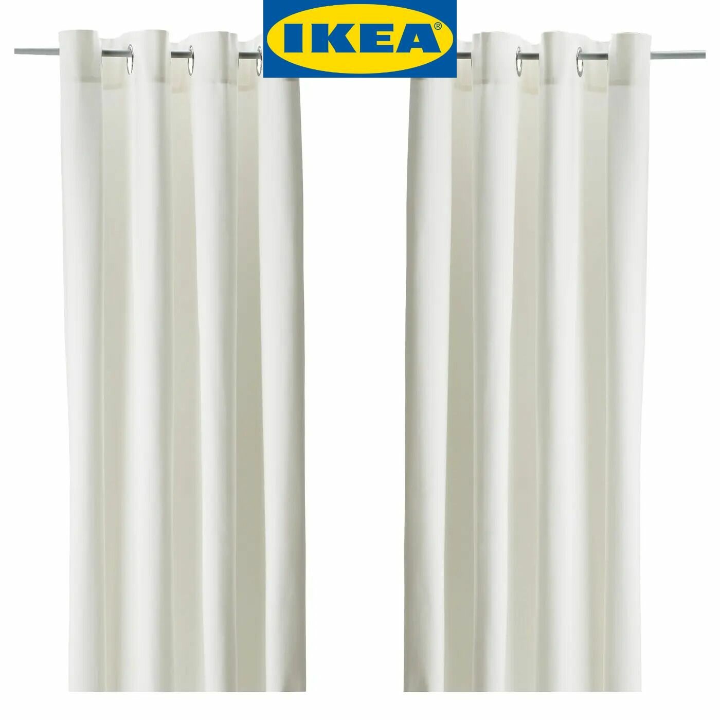 Икеа Мерет. Шторы, 2 шторы, белый / с отверстиями, 145х250 см