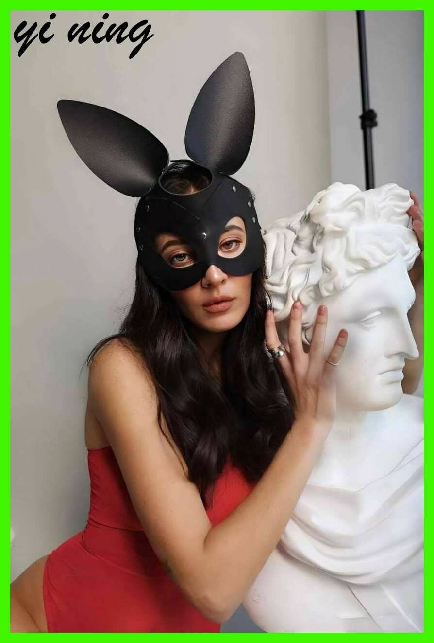 Эротическая маска БДСМ из кожи 18+