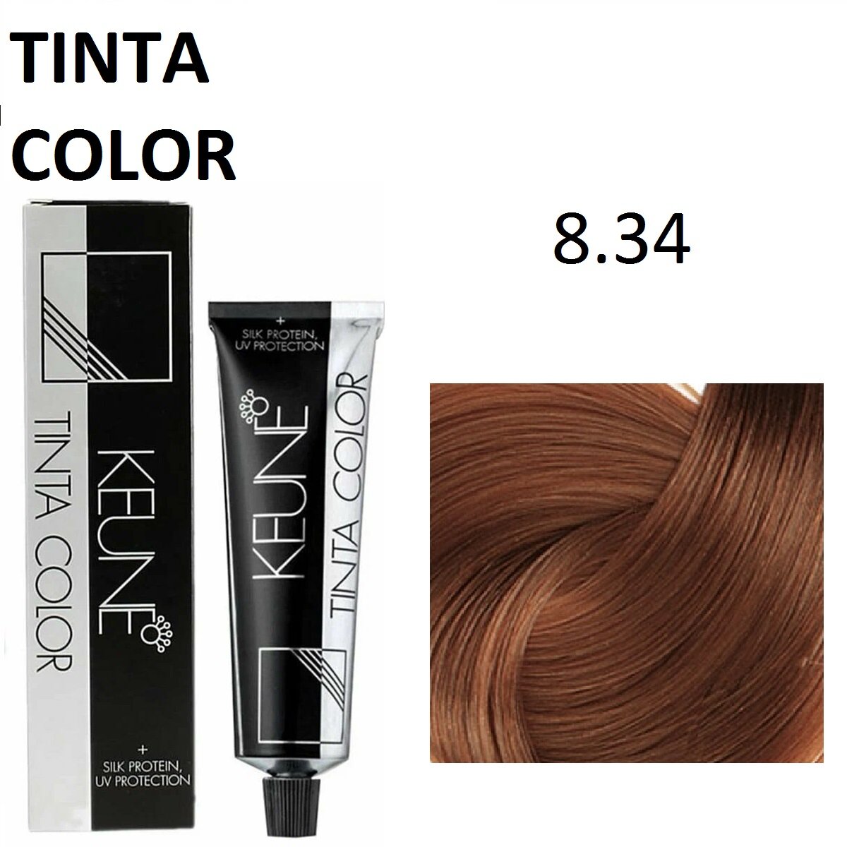 Keune Tinta Color 8.34 стойкая краска для волос, Светло Медно-Золотистый Блонд 60 мл