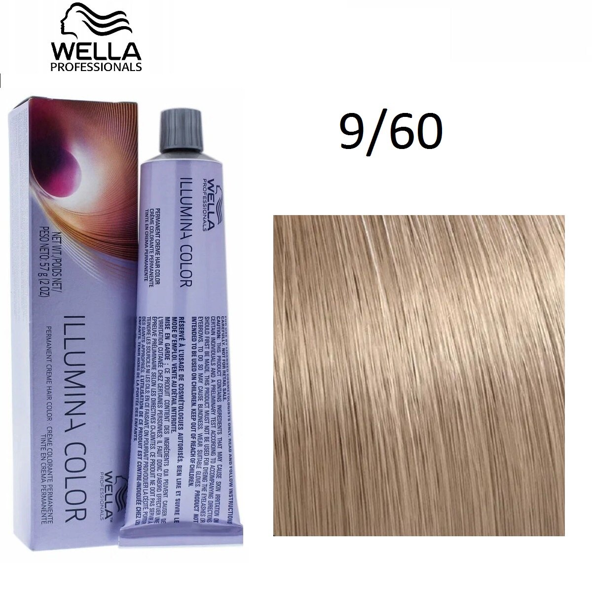Wella Professionals Крем-краска для волос 9/60 ILLUMINA COLOR Очень светлый блонд фиолетовый натуральный 60мл