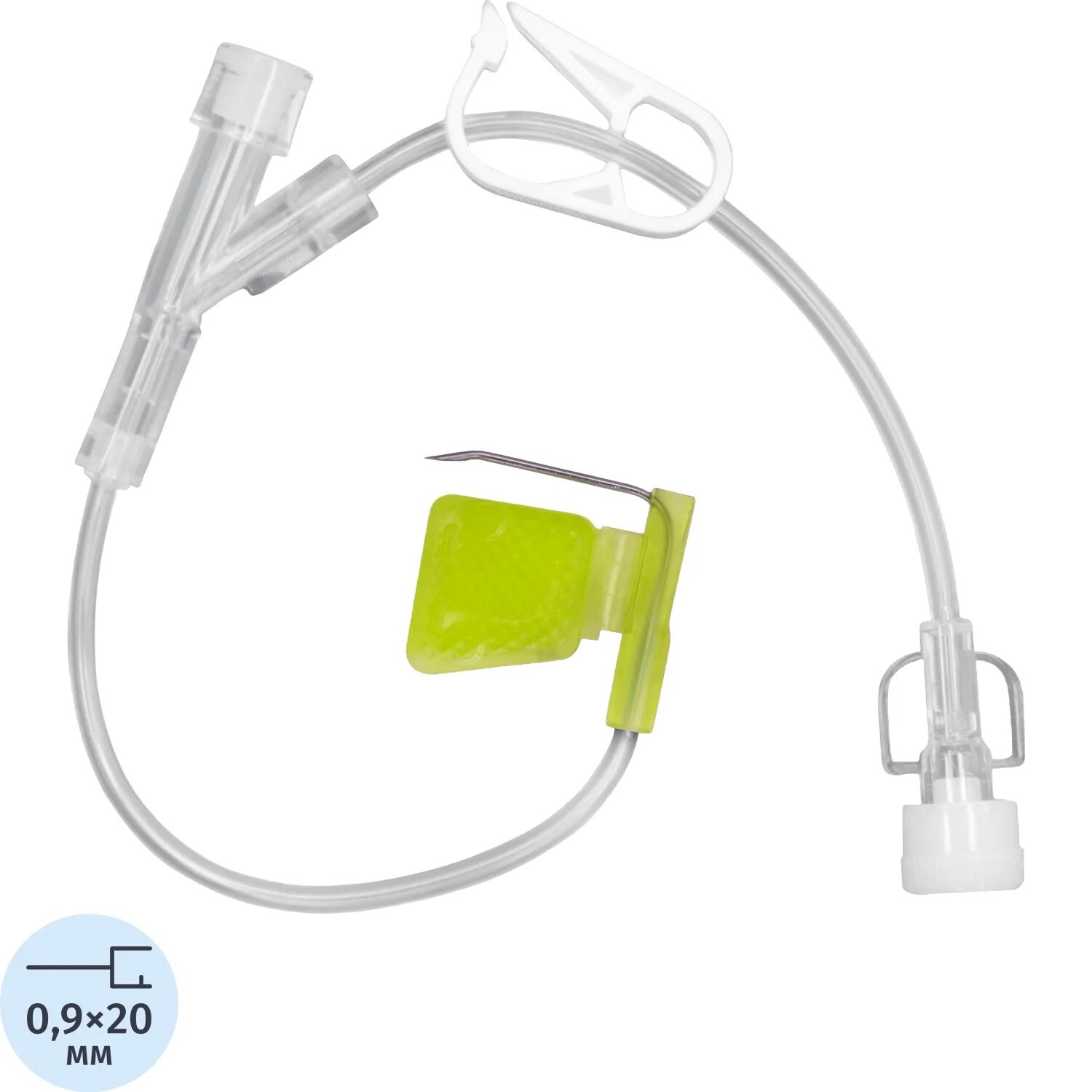 Игла Губера с крыл. и удл, Y-коннект, HY 2020 20G (0.9х20 мм) KDL 10шт/уп