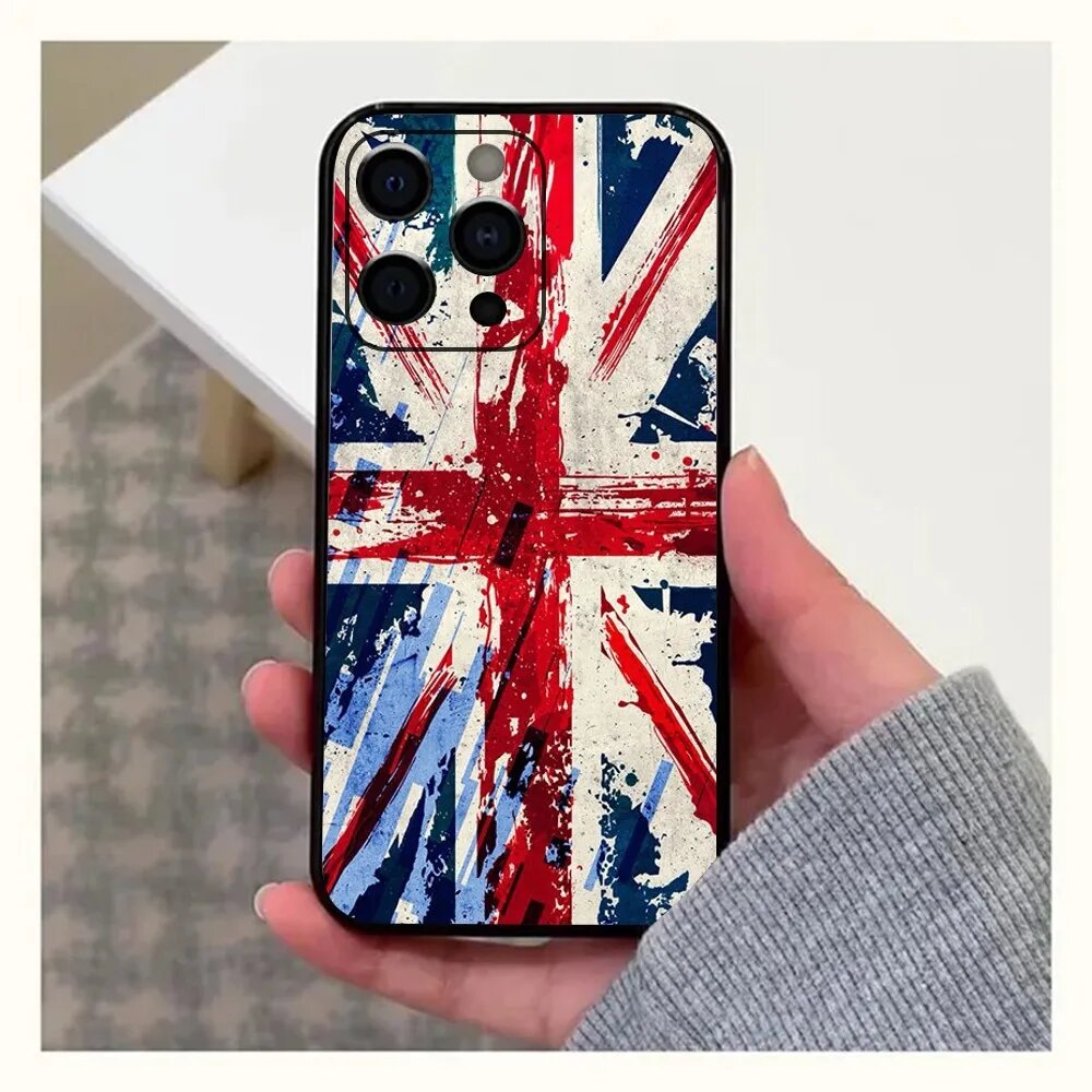 Чехол для телефона с флагом Юнион Джека, Британской Англии и Великобритании для Apple iPhone 15,14,13,12,11, Pro, X, XS, Max, XR, Plus, мини-мягкий черный чехол z8, iPhone13PROMAX