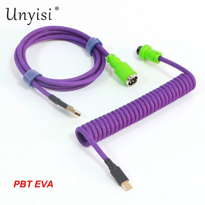 Спиральный кабель USB-Type-C Micro Mini-USB Unyisi для механической клавиатуры Type-C, PBT EVA