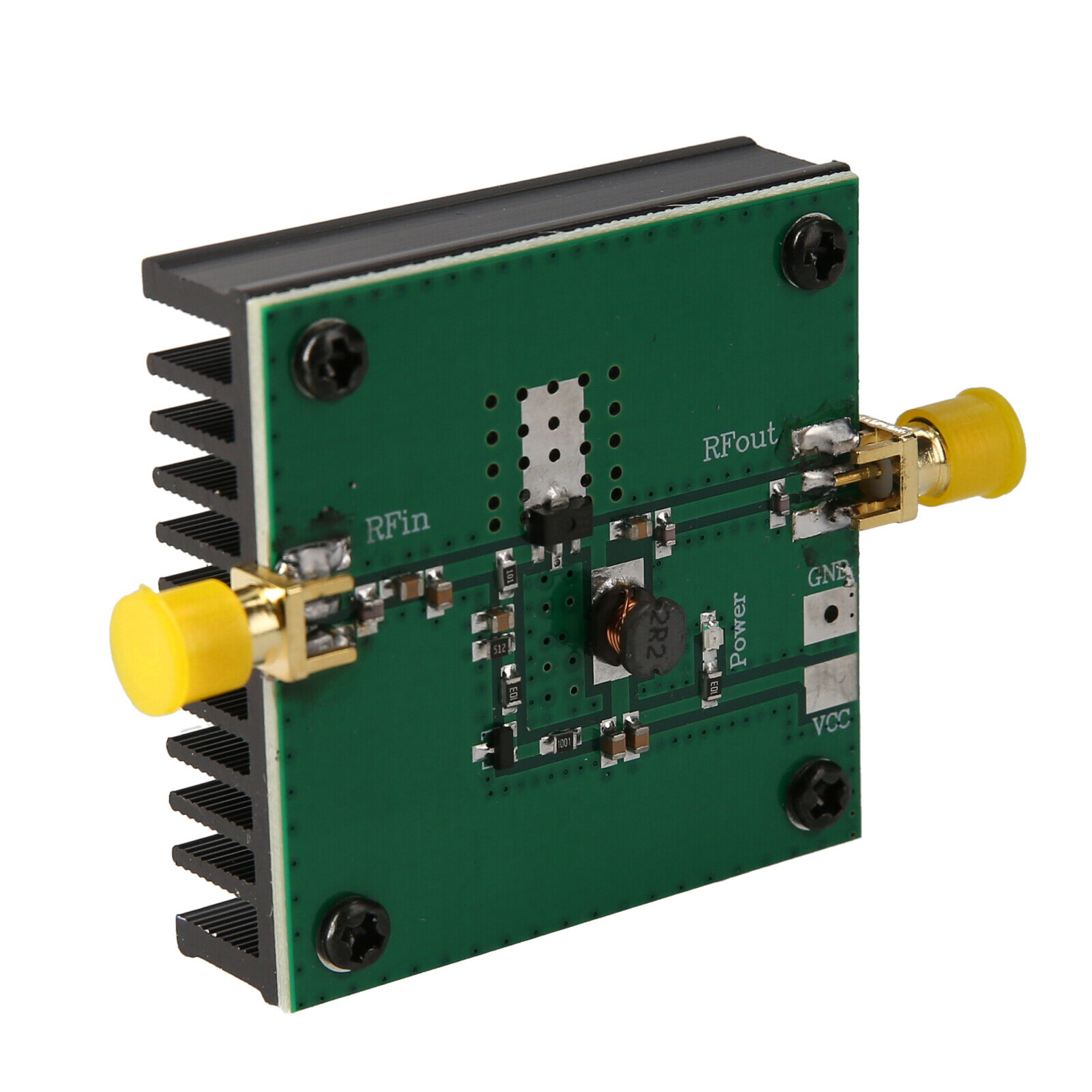 Модуль усилителя мощности 433MHz 5W 20dB широкополосный, рабочая частота 380-450MHz, входящая мощность 0.1W (20dBm), максимальная выходная мощность 2.5W (34dBm) при 5.0V, 5.0W (37dBm) при 7.2V, 8.0W (39dBm) при 10.0V (не рекомендуется), рабочее