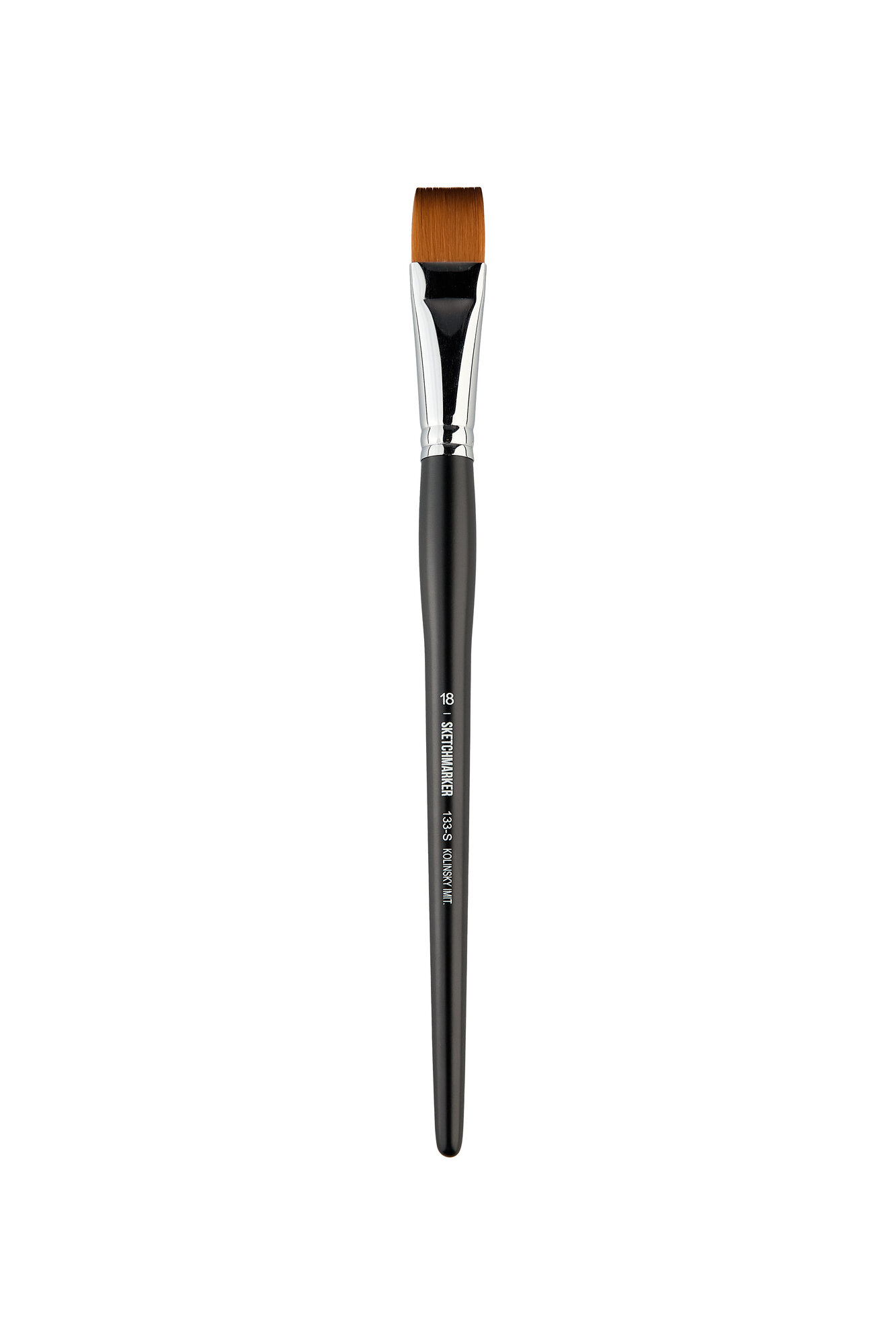 Кисть Sketchmarker Серия 133 синтетика под колонок плоская ручка короткая №18