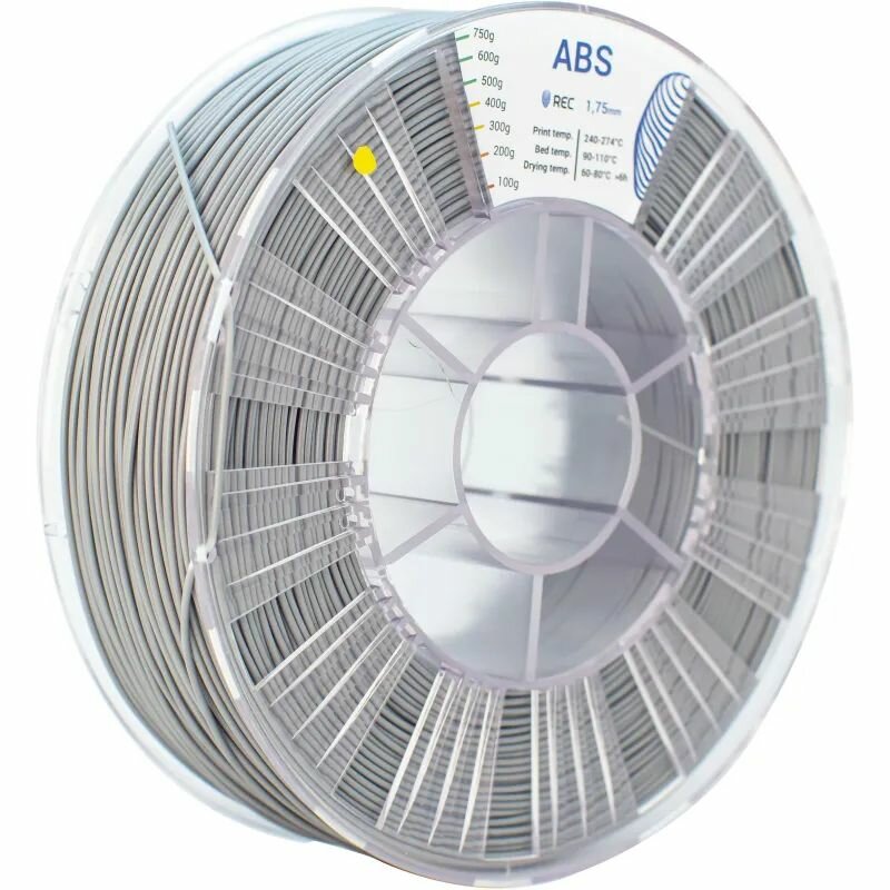Катушка для 3D-принтера REC ABS пластик, 1,75 мм, серый, матовый