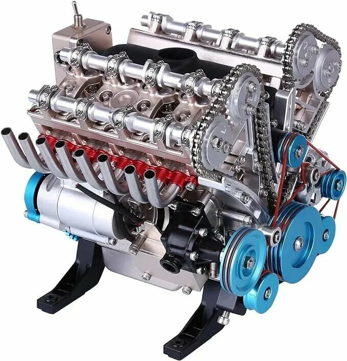 Обучающая уменьшенная модель двигателя V8 из алюминиевого сплава, идеальный подарок, Teching Culture,180 * 174 * 198 мм