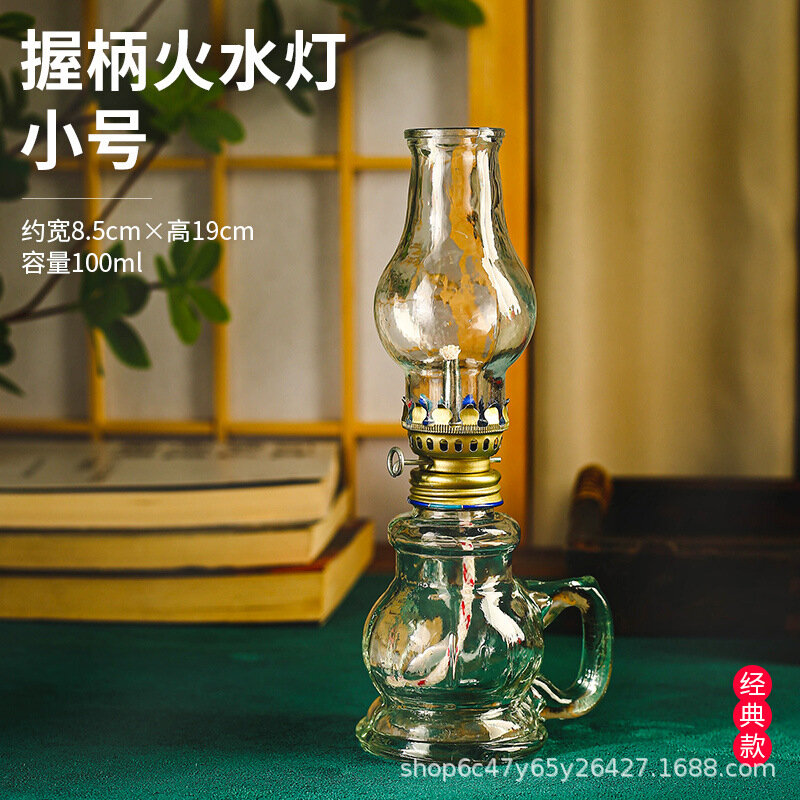 Винтажная масляная лампа, старомодная керосиновая лампа, масляная лампа с масляной свечой, лотосовая лампа, лампа для принесения, подсвечник