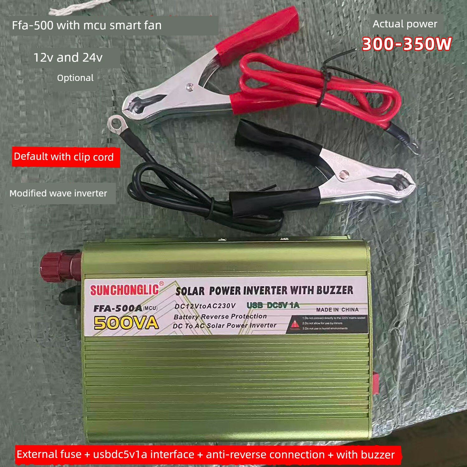 Инвертор-преобразователь напряжения Xinchuangli для большегрузных автомобилей, 24В в 220В, 1000Вт/2000Вт/3000Вт, Sol