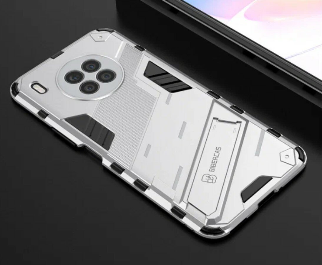 Противоударный чехол-бампер-пенал для Huawei Nova 8i / Huawei Honor 50 Lite белый