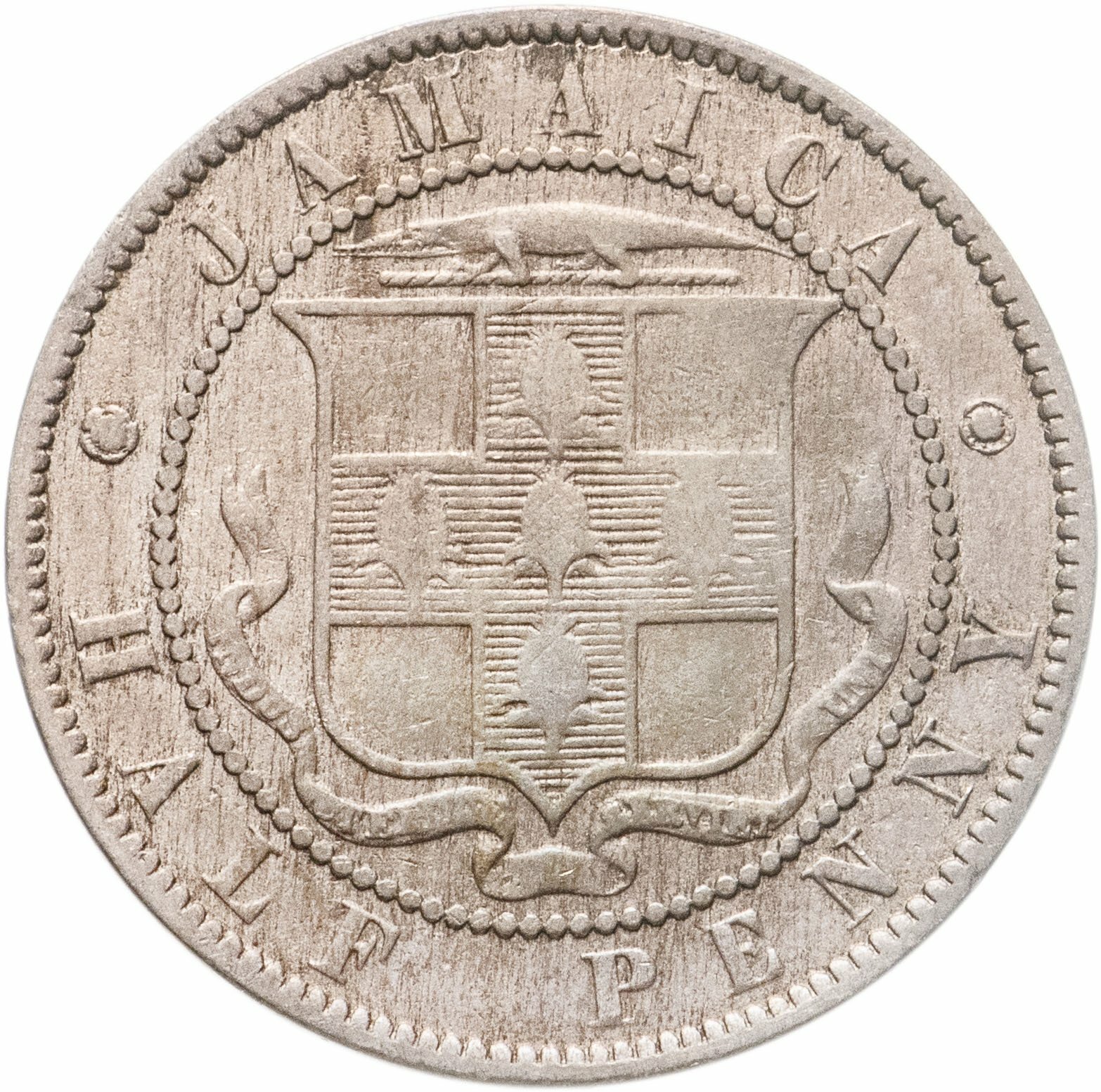 Ямайка 1/2 пенни 1870, Мельхиор медь-никель, в сохранности VF