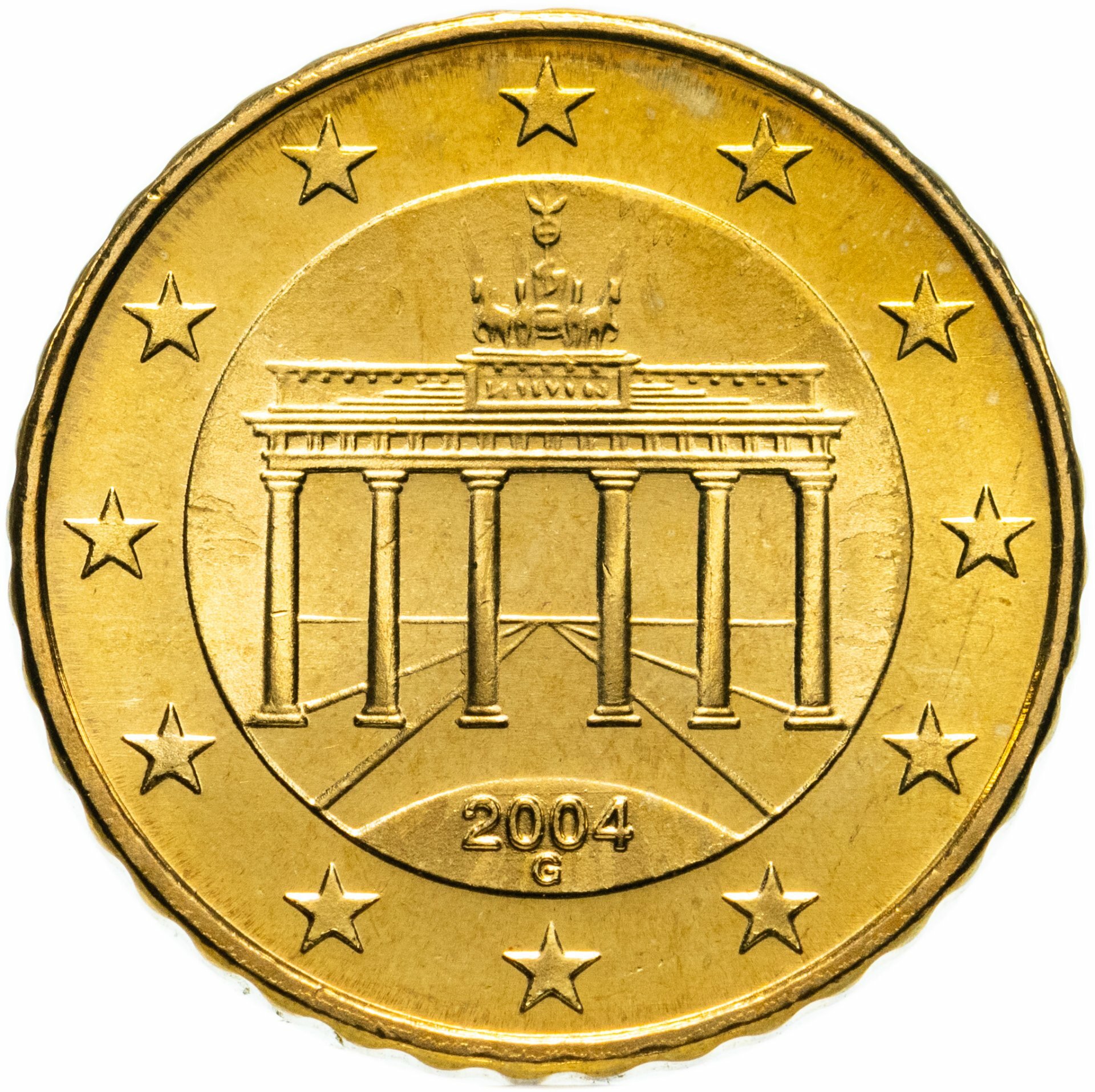 Германия 10 евроцентов 2004 Двор G, Латунь, в сохранности UNC