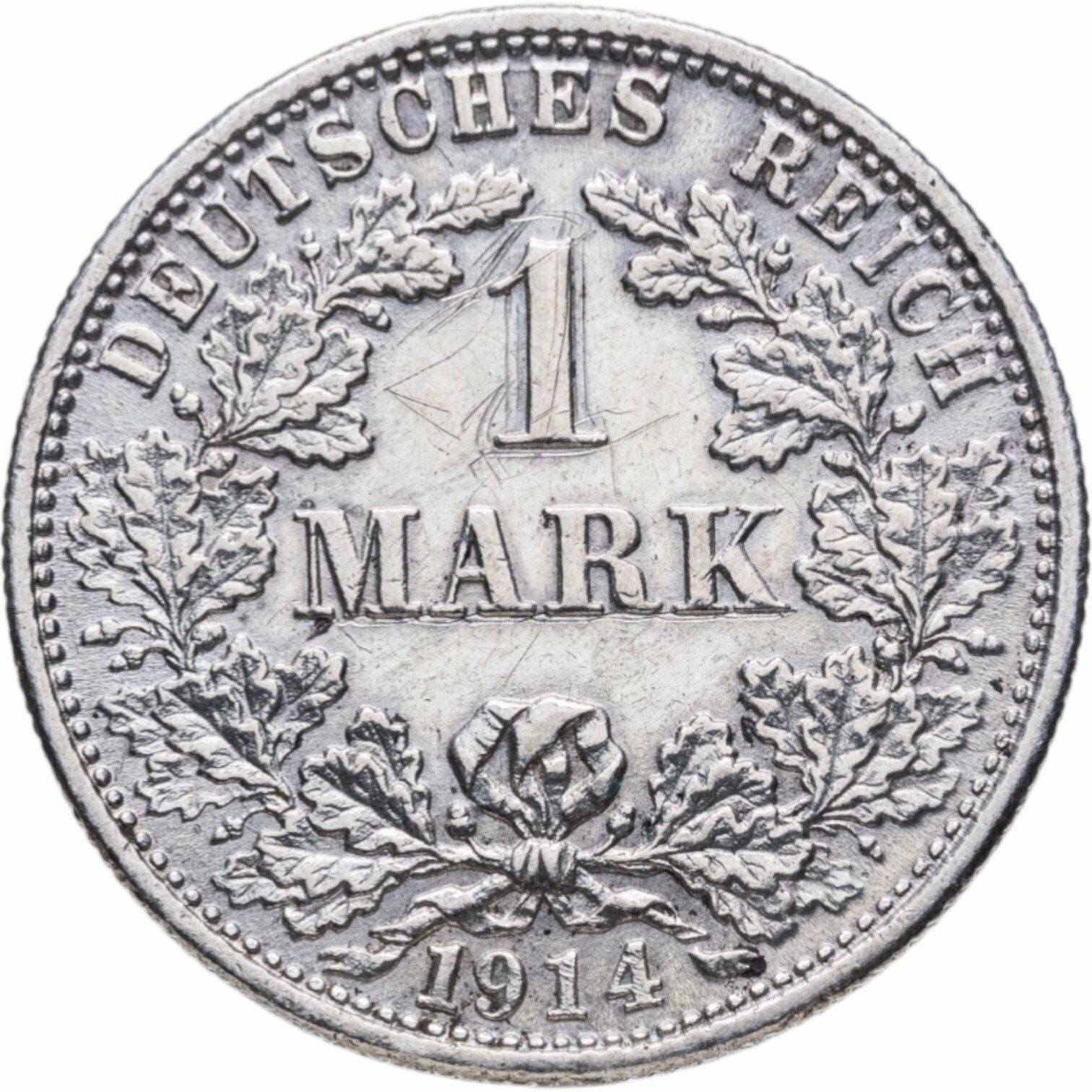 Германия Германская империя 1 марка 1914 "F", Серебро 900, в сохранности VF-XF