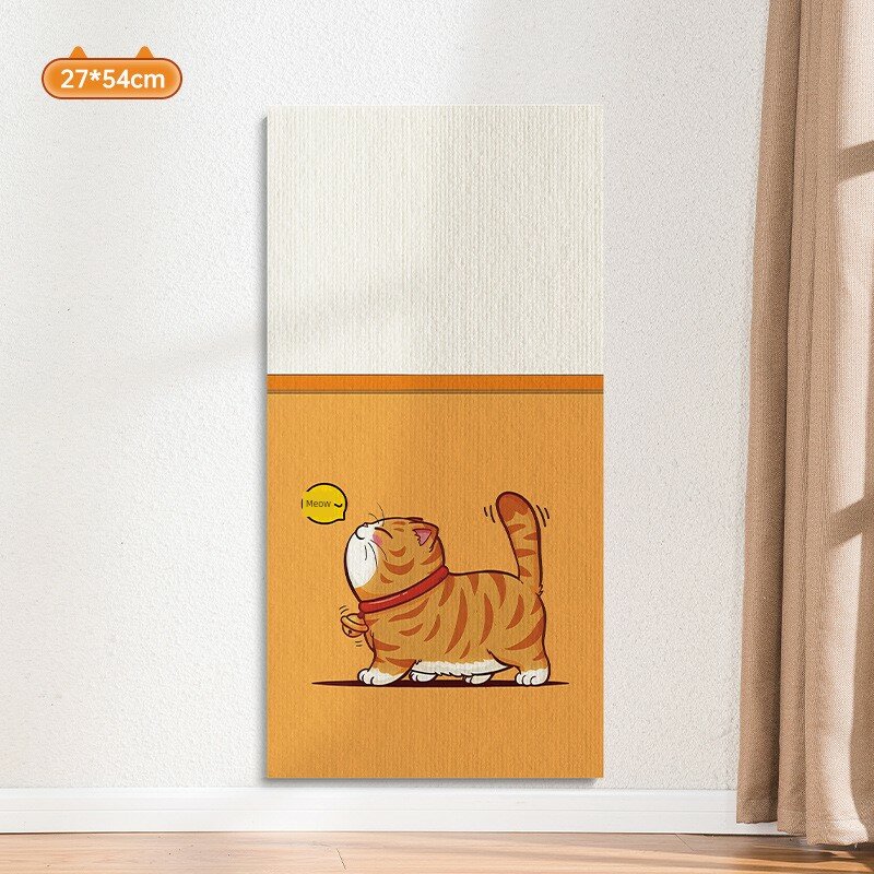 Orange Cat B Стиль Самоклеящаяся Наклейка для Стен для Котов - 27см x 54см, Нескользящая Поверхность, Прочная Защита от