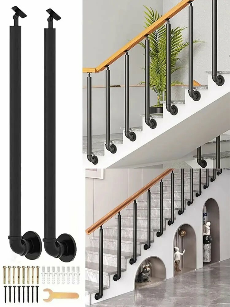 Металлические лестничные столбы, высота 650-1100 мм, лестничные перила кованые столбы, 2 шт, подходят для жилых домов, вилл, мансард (внутренних/наружных) Настраиваемый