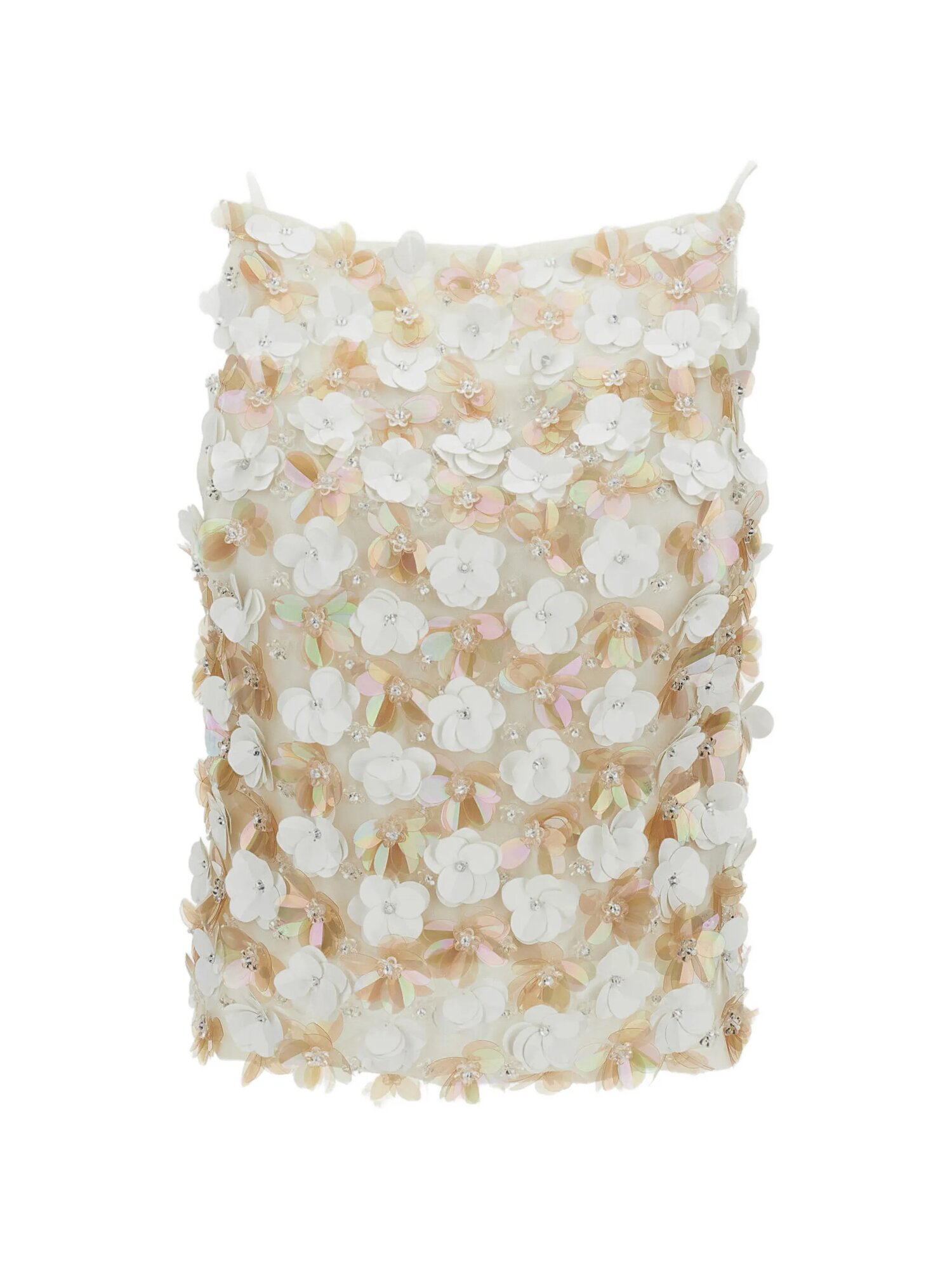 Топ Sleeveless floral-appliqué top