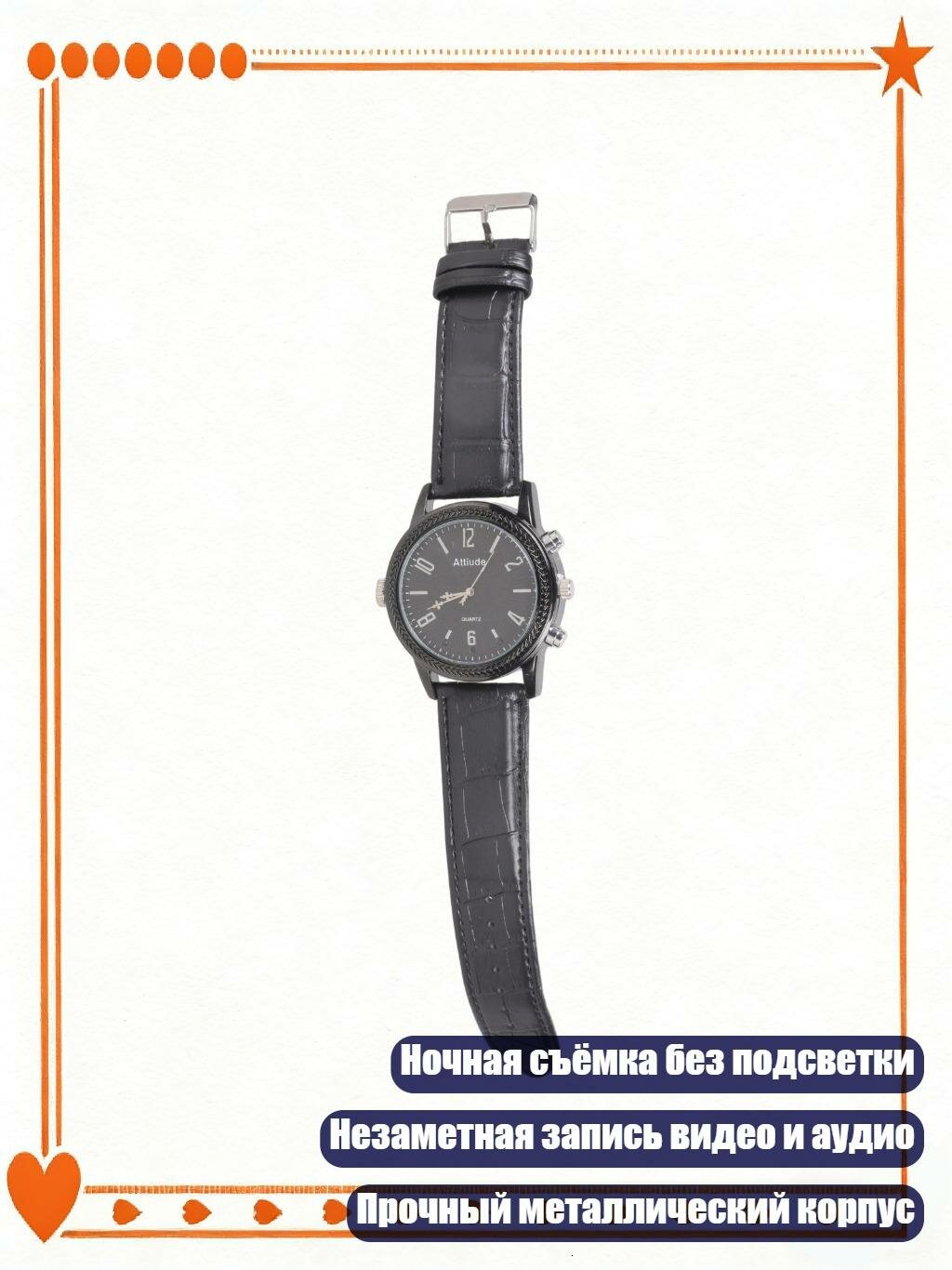 Умные часы с камерой 1080P и записью аудио и видео, 64G